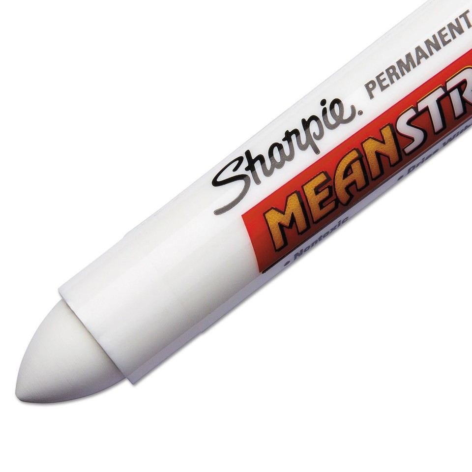 Sharpie Mean Streak Permanent Marking Stick, Bullet Tip, White, Box of ...