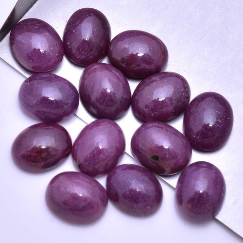 13 Pcs Natural Ruby 10mm*8mm Untreated Oval Cabochon Huge Loose ...
