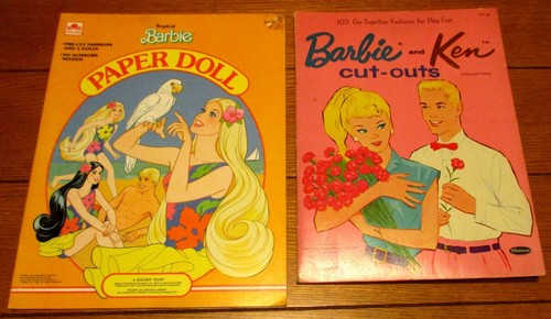 1962 Barbie and Ken Cut-Outs + 1986 Tropical Barbie Paper Doll Books | eBay
