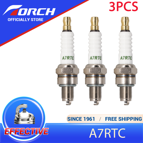 3PCS TORCH A7RTC Spark Plug for NGK CR7HSA for Denso 4008/U22FSR-U ...