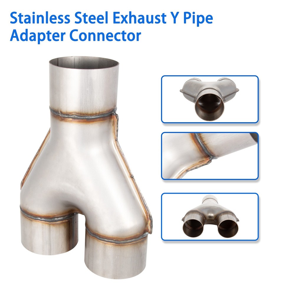 Single 2.5" / Dual 2.5" Y Pipe Universal Stainless Steel Exhaust Tip Y ...