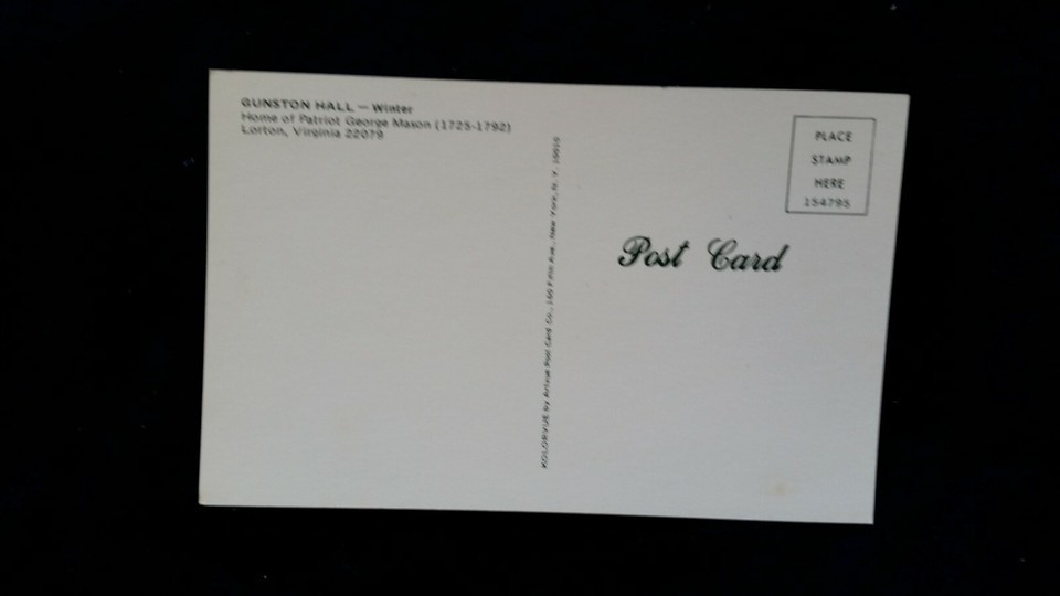 Gunston Hall Home of George Mason Lorton Virginia VA 1950s | eBay