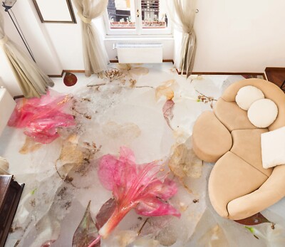 3D Pink Flower FZ6475 Floor WallPaper Murals Epoxy Floor Print Decal UK ...