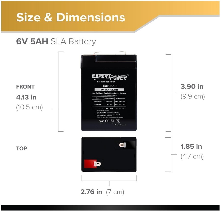 5 PACK 6V 5Ah SEALED LEAD ACID Multipurpose Rechargeable Batteries for ...