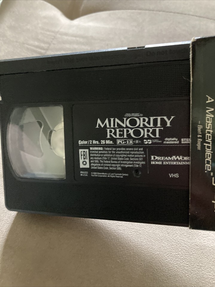Minority Report VHS Movie 2002 Vintage Tested Working Tom Cruise Colin ...