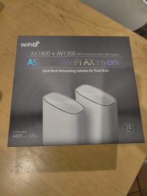 [2 Pack] Asus ZenWifi XP4 AX Hybrid WiFi 6 Powerline Mesh WiFi System ...