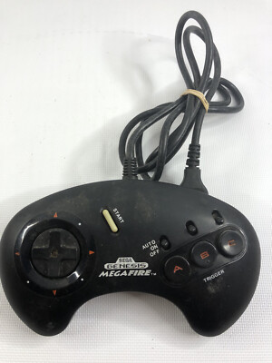 Sega Genesis Mega Fire Black Controller Turbo Official Model 1657 OEM ...