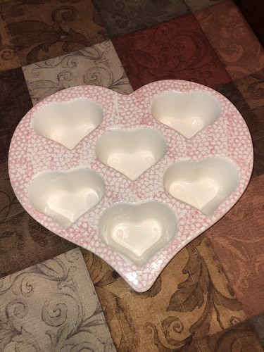 Pink Spongeware Heart Shaped Muffin Cupcake Baking Pan Valentine | eBay