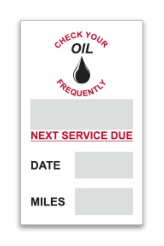 NEXT SERVICE DUE DATE REMINDER OIL CHANGE STICKERS STATIC CLINGS 100 ...