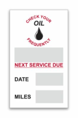 NEXT SERVICE DUE DATE REMINDER OIL CHANGE STICKERS STATIC CLINGS 100 ...