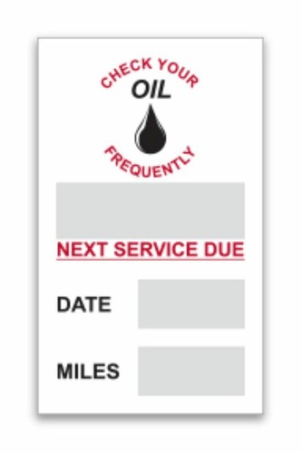 NEXT SERVICE DUE DATE REMINDER OIL CHANGE STICKERS STATIC CLINGS 100 ...