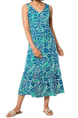 Cuddl Duds Women's Flexwear V-Neck Maxi Dress GreenPalm | eBay