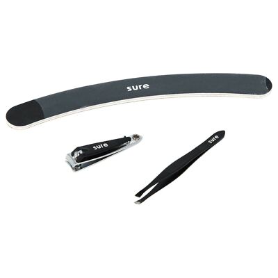 NAIL MANICURE SET 3Pc Filing Smoothing Art Hair Removal Plucking Nails ...