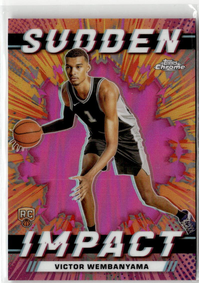 2023-24 Topps Chrome #SI-1 Victor Wembanyama Sudden Impact Pink | eBay