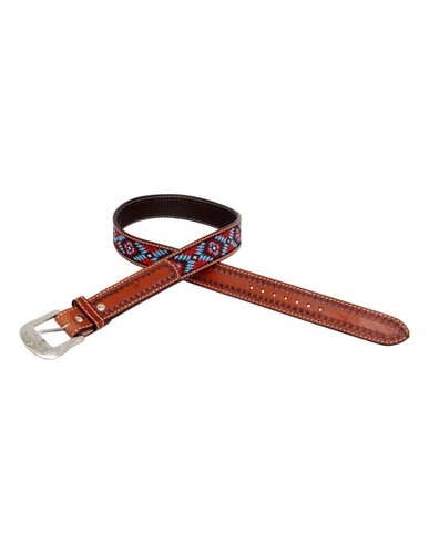 Circle Y Western Belt Infinity Aztec Beaded Blue Brown Red 2004-BT | eBay
