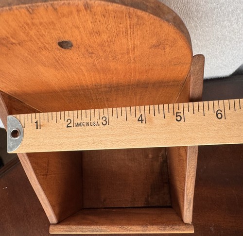 VTG Hanging Wood Wall Box Pocket Shelf Mail Primitive Antique Cottage ...