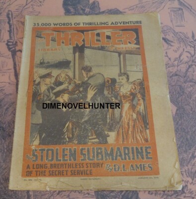 THE THRILLER LIBRARY WEEKLY #570 GREAT GERMAN UBOAT COVER 1940 PULP | eBay