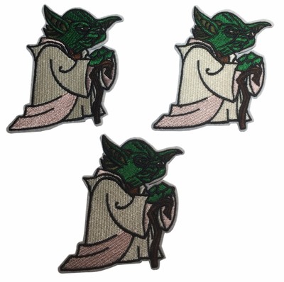 Star Wars Yoda 3 " Wide Embroidered Iron On Patch Set of 3 Patches | eBay