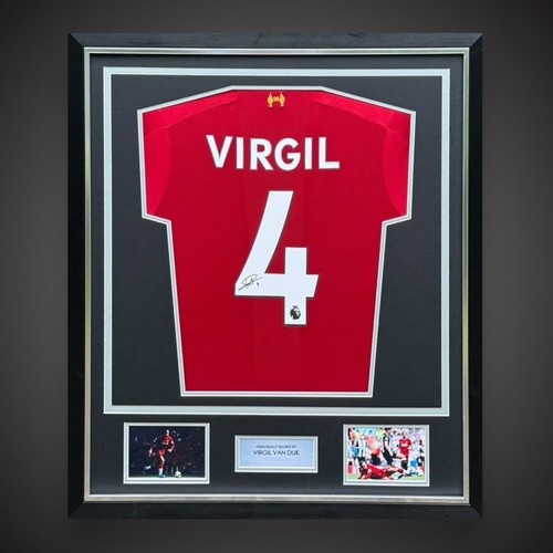 Virgil Van Dijk Hand Signed Liveerpool Football Shirt In A Deluxe Frame ...