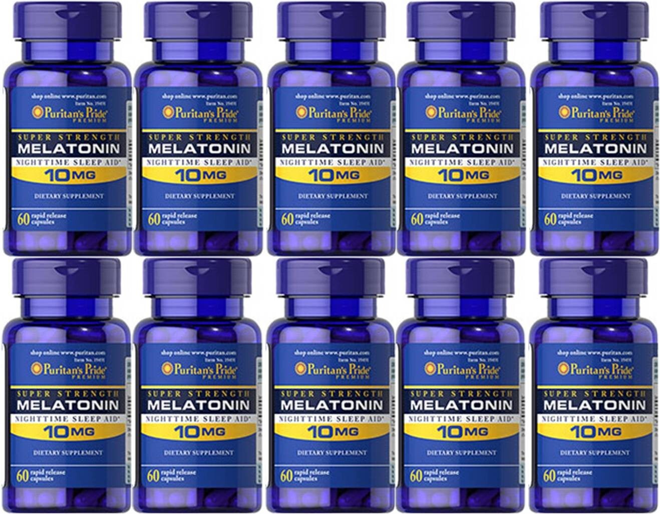 Super Strength Melatonin 10Mg Rapid Release Capsules, 60X2 Bottles =120 ...
