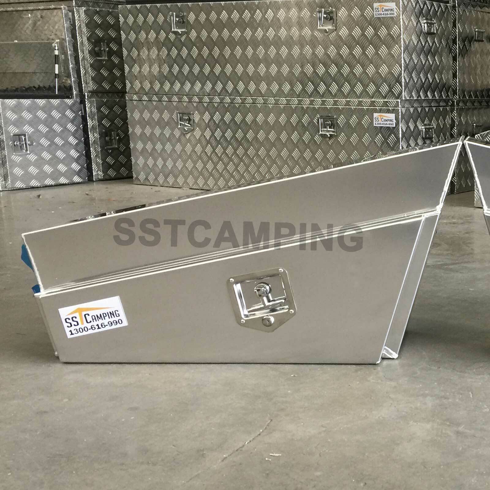 Pair of Under Tray 750mm Tool Box - FlAT Aluminium Left * Right Aus ...