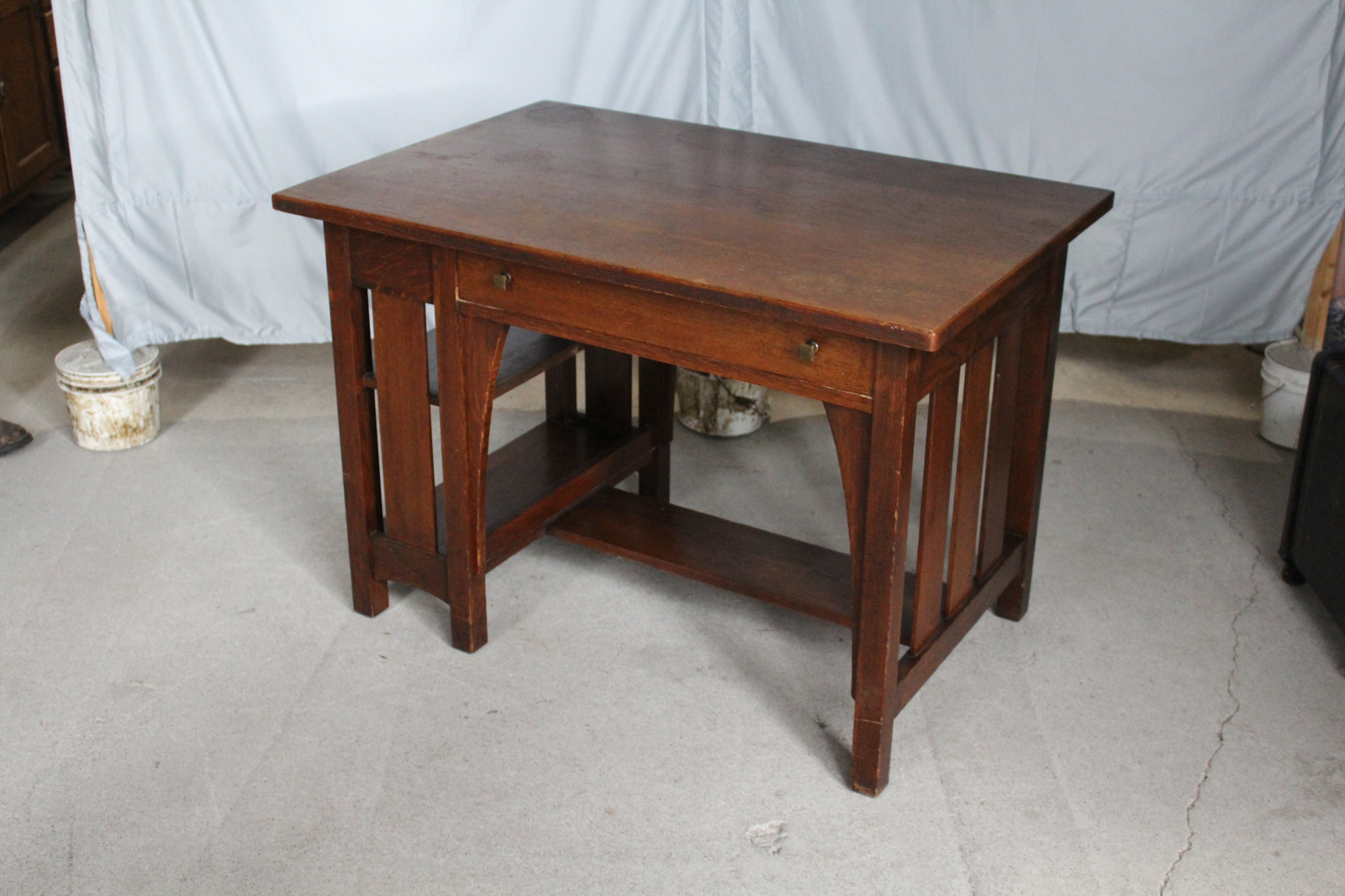 Antique Mission Oak Desk with bookcase on the end – Limbert - Arts ...