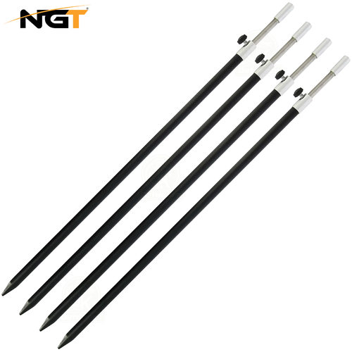 4 x NGT Aluminium Bank Sticks 50-90cm Black Extendable Carp Coarse ...