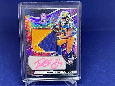 DARRELL HENDERSON 2019 SPECTRA PINK PRIZM RPA ROOKIE 2 CLR PATCH AUTO ...
