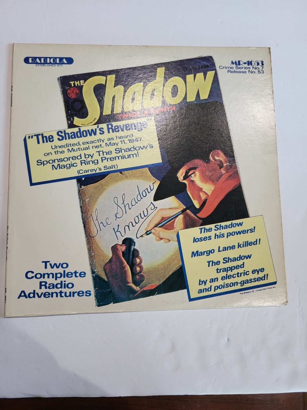 Radiola The Shadow Record MR-1053 "DEATH STALKS THE SHADOW" 1944 | eBay