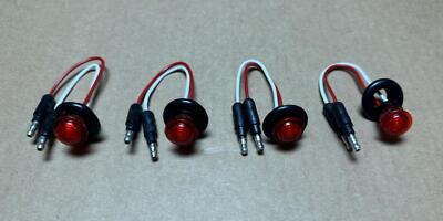 4x Pack Lot Genuine Grote 49332-3 Red Round LED Marker Lamp Trailer ...
