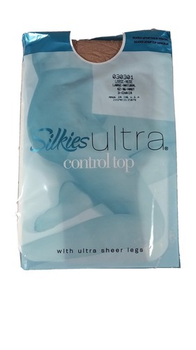 Silkies Ultra Control Top Large Nude Color Sheer Legs Enhanced Toe ...