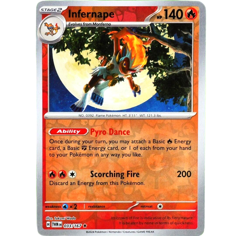 Infernape - Rare Reverse Holo - Pokemon TCG Twilight Masquerade #033/ ...