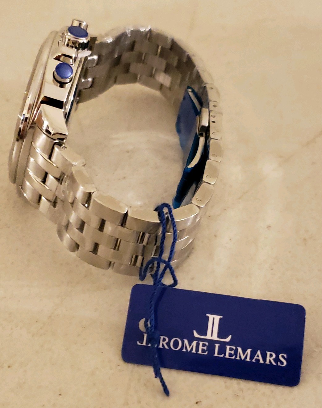 JEROME LEMARS Suerat Collection "Blanc" Chronograph 45mm Men's Watch ...