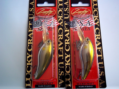 (LOT OF 2)-LUCKY CRAFT CB-250 CRANKBAIT LURES 1/2 OZ & 2 1/2" METALLIC ...