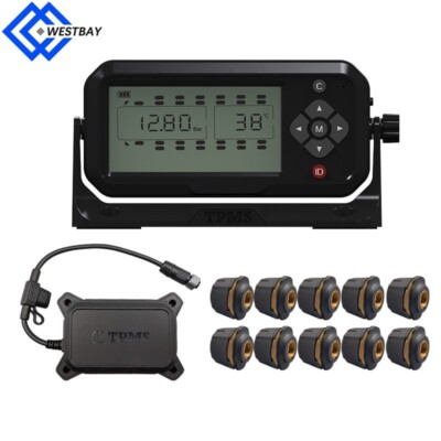 TPMS for Semi Trucks - Tire Pressure Monitor System w/ 10 Sensor Kit US ...