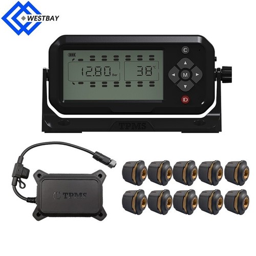 TPMS for Semi Trucks - Tire Pressure Monitor System w/ 10 Sensor Kit US ...