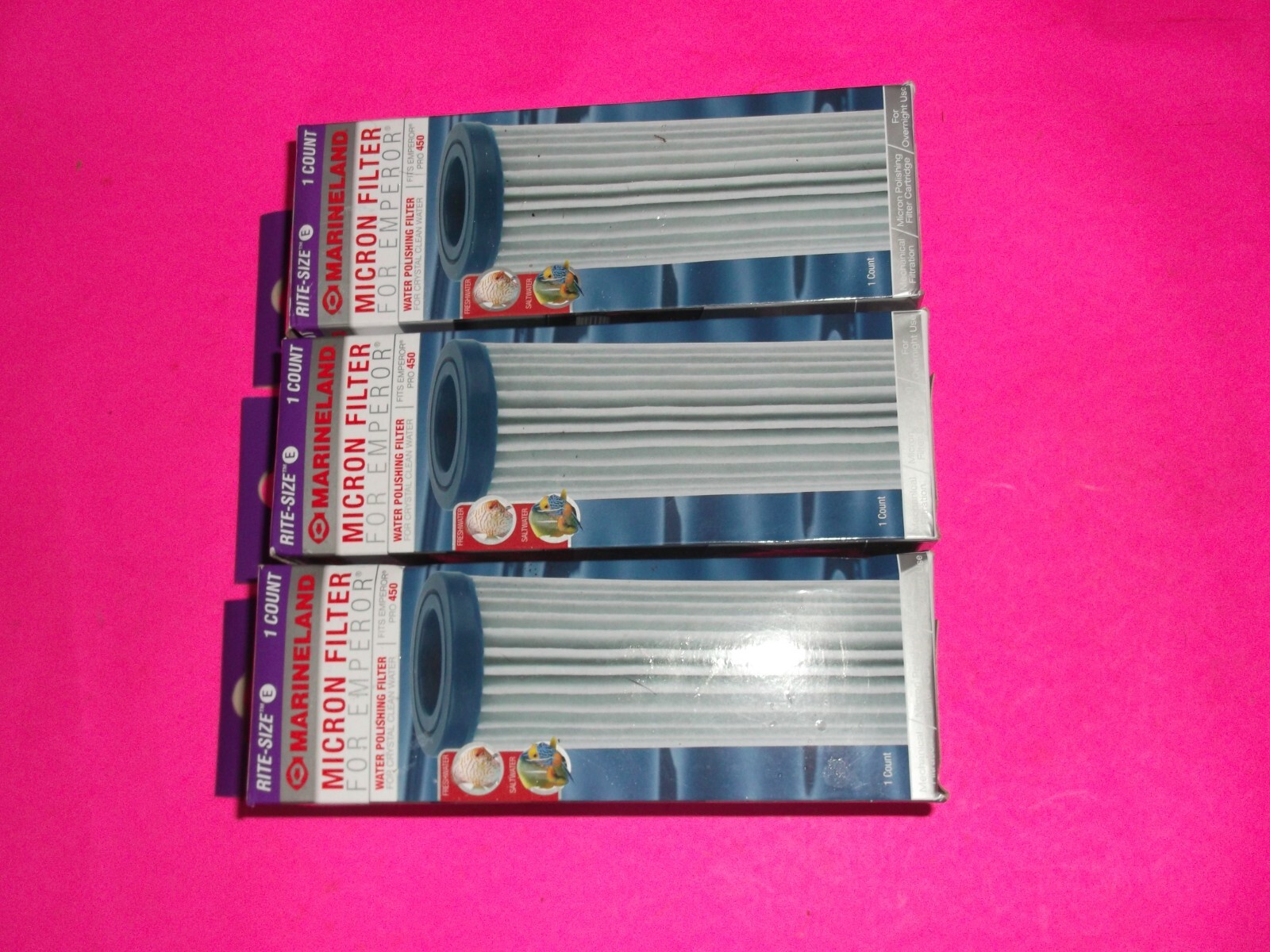 (3) MARINELAND MICRON FILTER RITE SIZE E EMPEROR PRO 450 FILTER AQ ...
