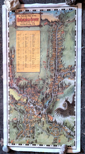 Owls Eye View of Bohemian Grove-Map by Phil Frank, 1997-Print on Canvas ...