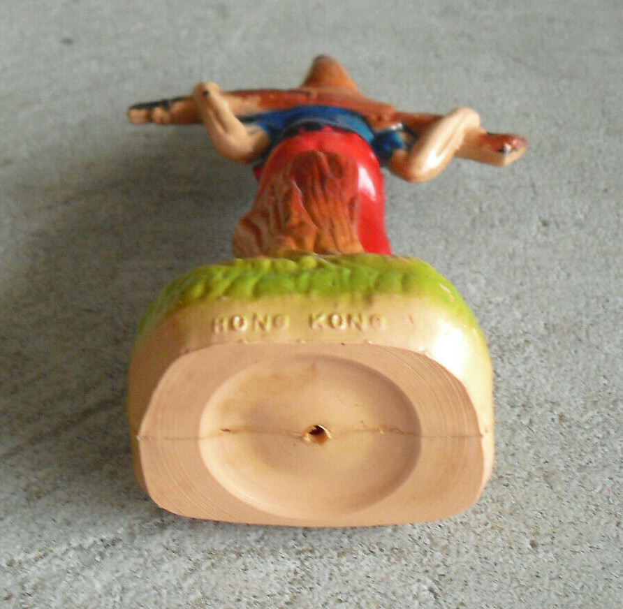 Odd Vintage 1960s Plastic Kentucky Redneck Man with Rifle Figurine 6 1/ ...