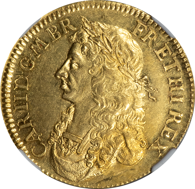 Great Britain 1662 Charles II Gold Pattern Broad (20 Shillings) NGC UNC ...