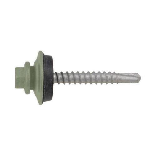 14g (6.30mm) x 65mm Pale Eucalypt Cyclone BRA Hex Metal Roofing Screw ...