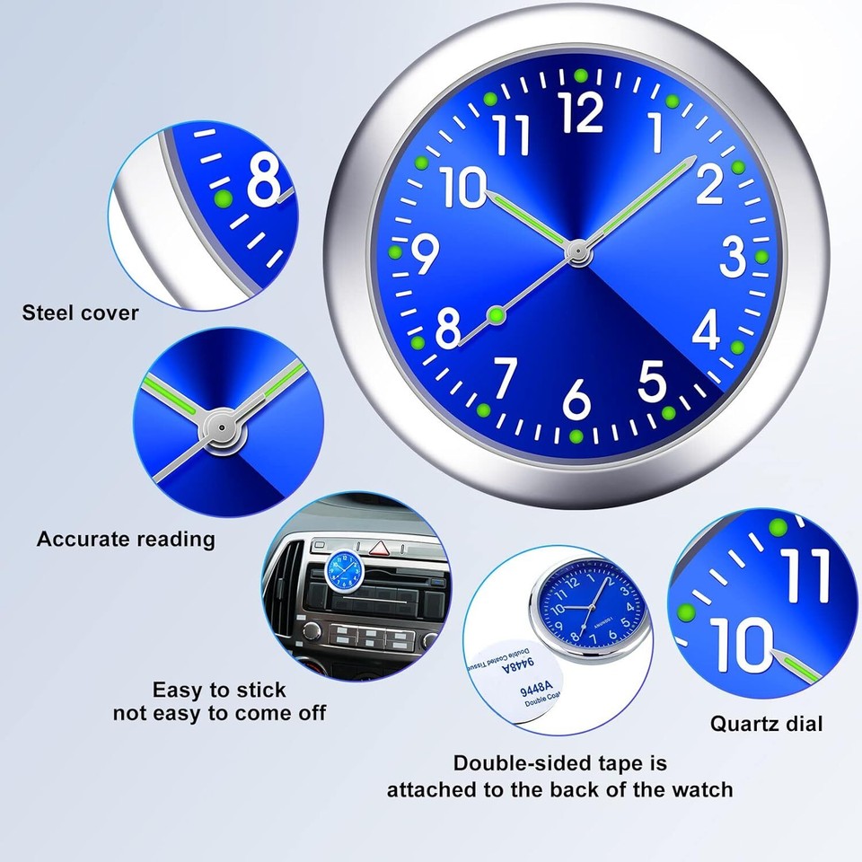 Car Dashboard Luminous Mini Tiny Clock Car Vent Clocks Watch for Boat ...