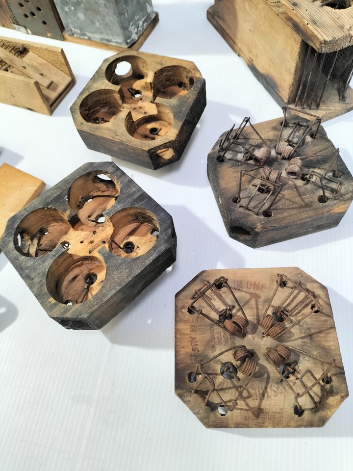 Antique Rodent Trap Collection Very RARE Rat Mouse Traps Australian ...