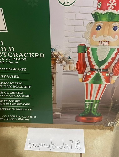 Peppermint Nutcracker with Music and LED Illumination, 72 in, by ...