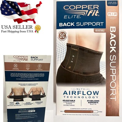 Copper Fit, Elite Back Support, AirFlow Back Brace Adjustable Double ...