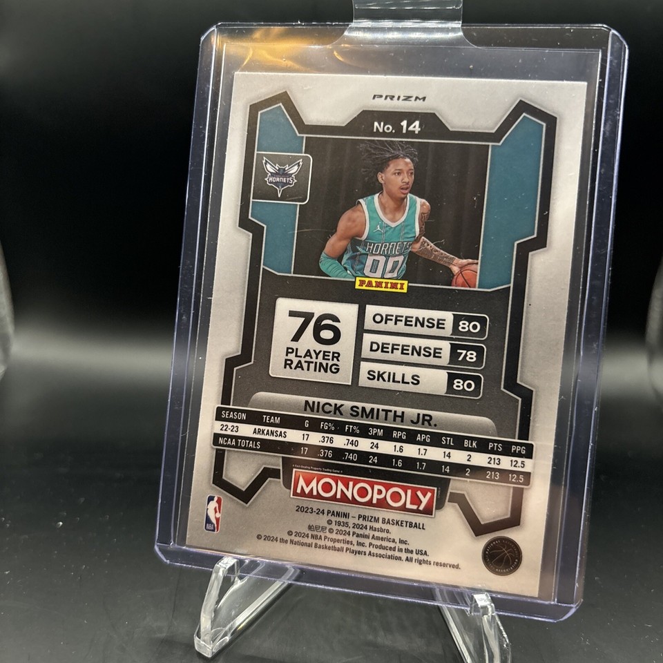 2023-24 Panini Prizm Monopoly - Purple Wave Prizm #14 Nick Smith Jr ...