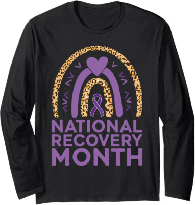 National Recovery Month Addiction Awareness Ribbon Long Sleeve Tshirt ...