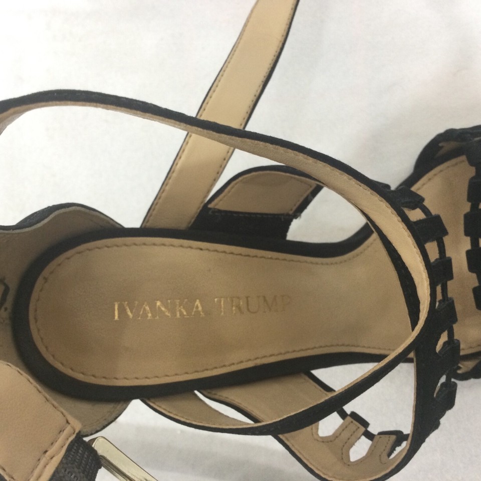 IVANKA TRUMP Drita Laser Cut Black Suede Stiletto Heels - Size 8.5M ...