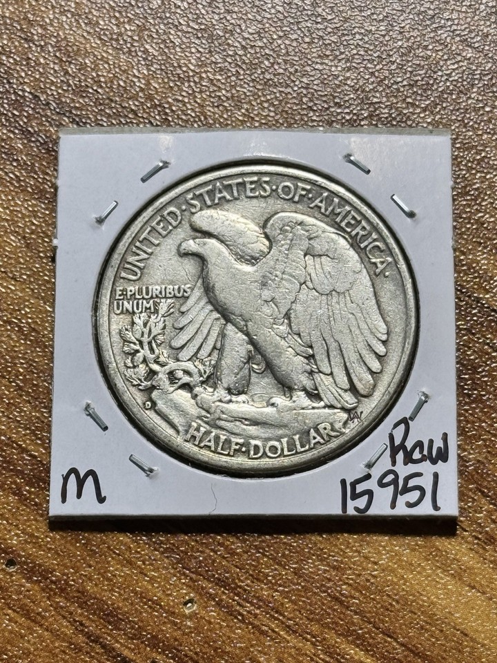 1935 D Walking Liberty Silver Half Dollar VF Very Fine Coin (Raw15951 ...