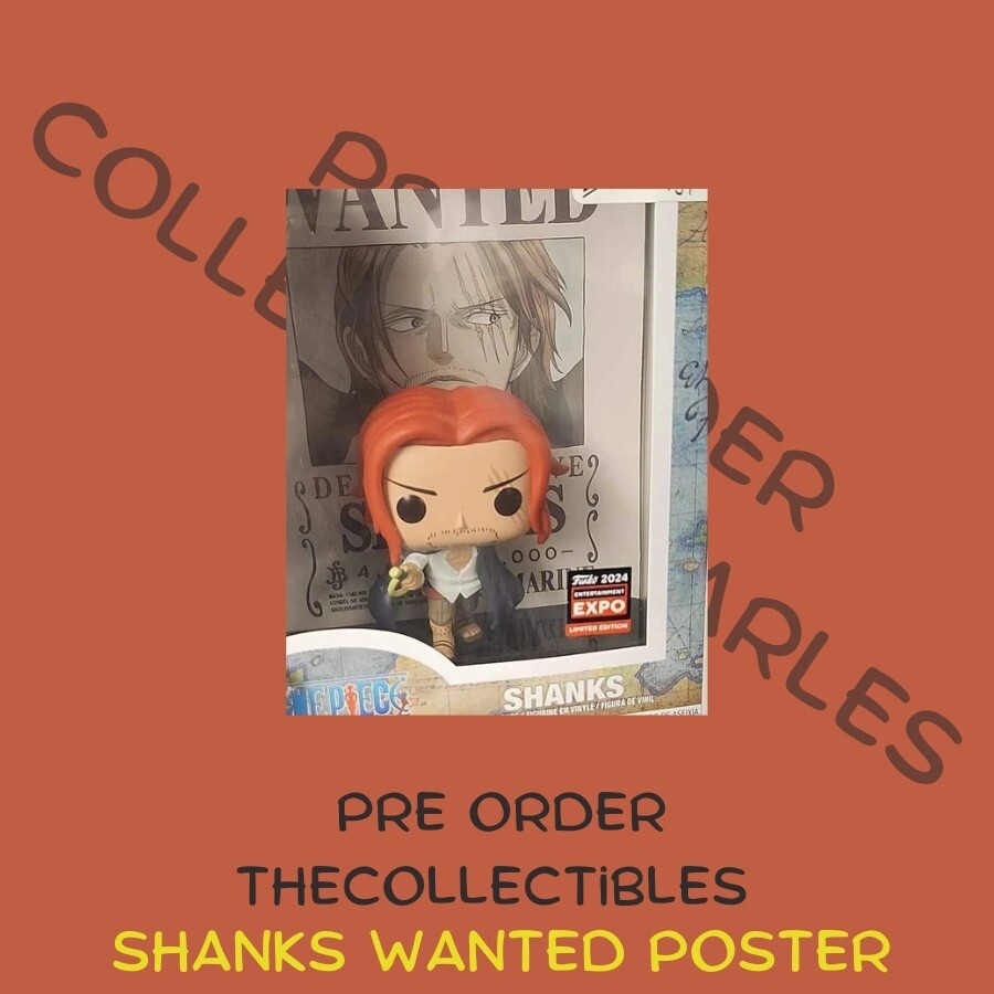 RARE NEW C2E2 2024 FUNKO POP ONE PIECE SHANKS WANTED POSTER SHARED ...